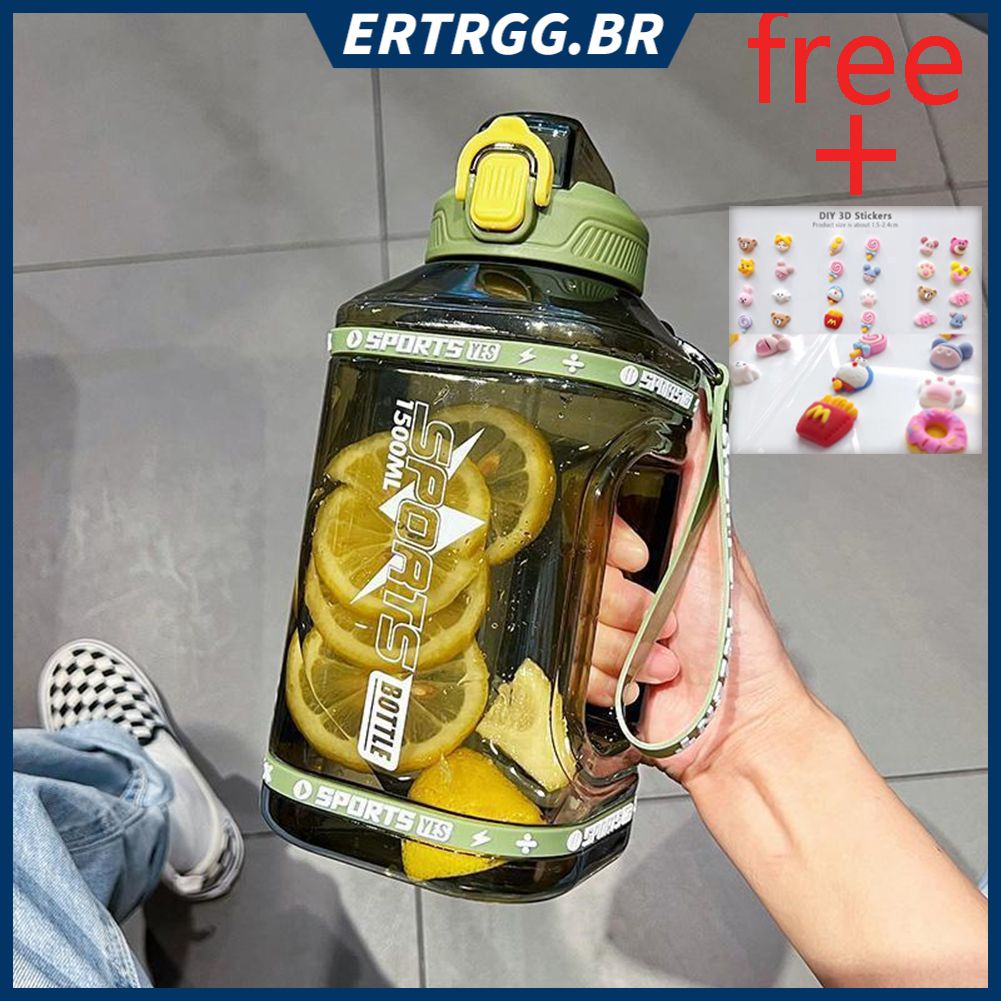 Garrafa De Água Galão De Água 2,3 Litros Squeeze Academia Treino 1,5L/2,3L - Corre Que Ta Baratinho