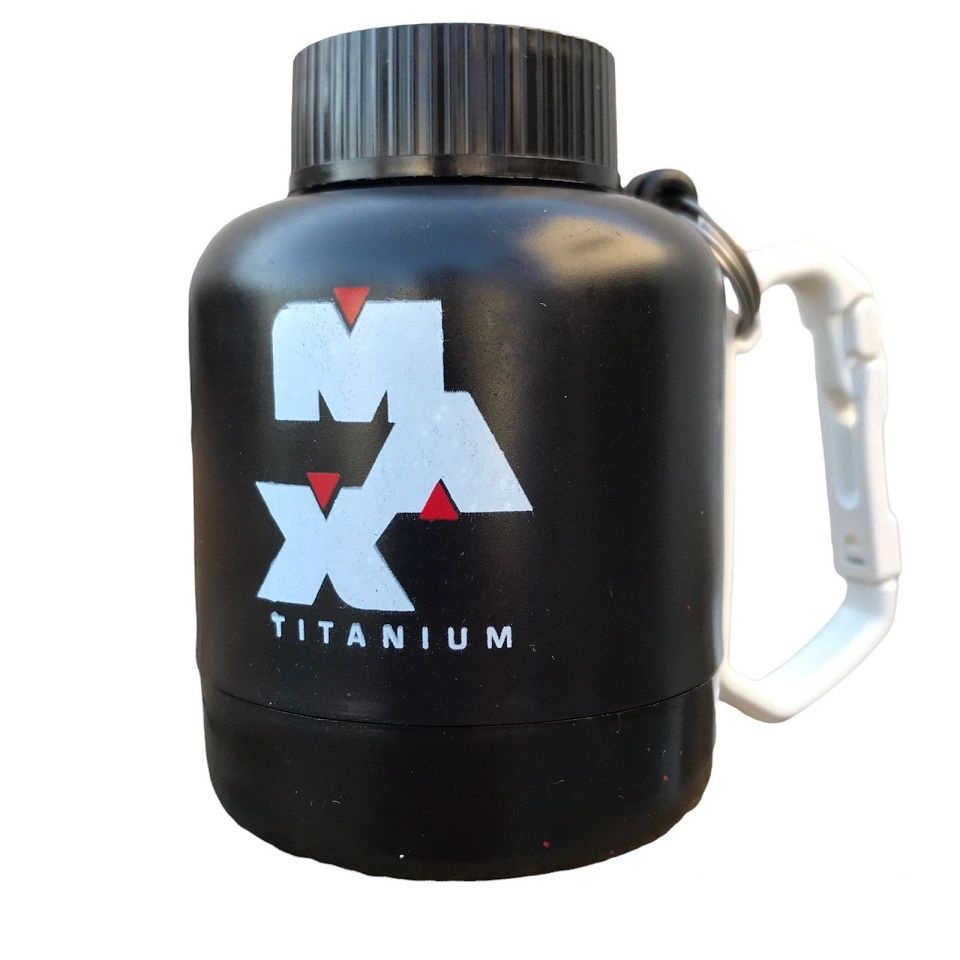 Porta Whey Chaveiro 50ml Dosagem Única Max Titanium - Escorrega o Preço