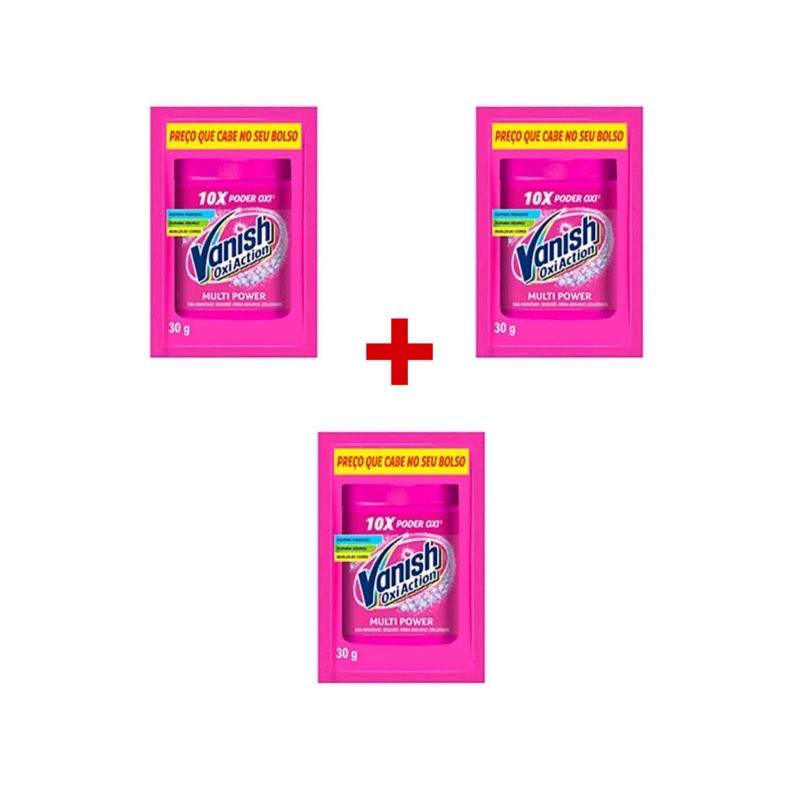 Kit 3 Vanish Tira Manchas em Pó 30g | Shopee Brasil