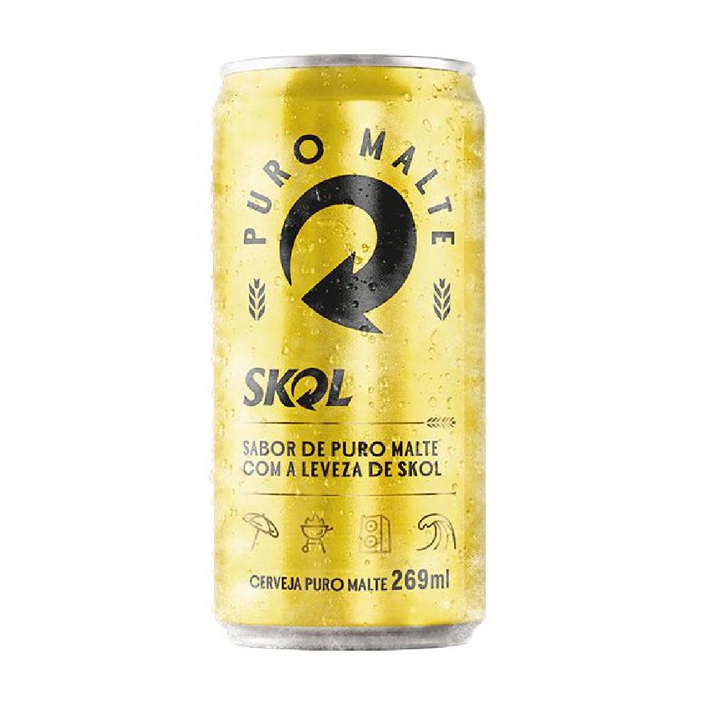 Cerveja Puro Malte Lata 269ml 1 UN Skol | Shopee Brasil