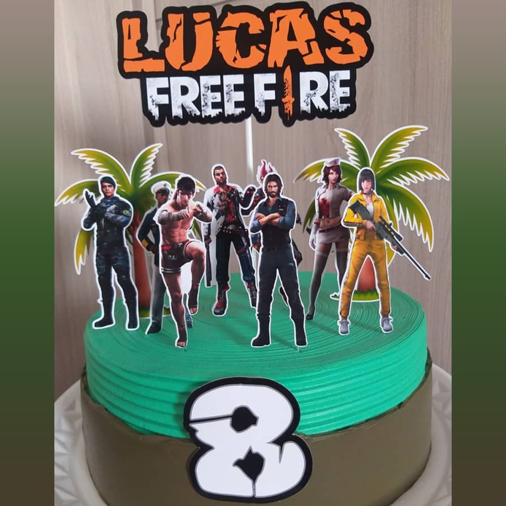 Topo Topper De Bolo Free Fire | Shopee Brasil