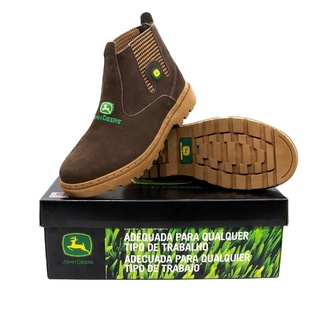 Botina John Deere marron De Couro Nobuck Promoção | Shopee Brasil