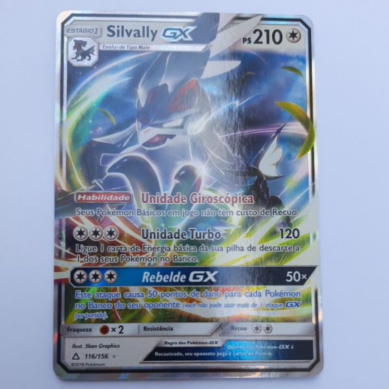 Carta Pokemon Silvally Gx 116/156 Nova Original Copag PT + 25 Cartas ...