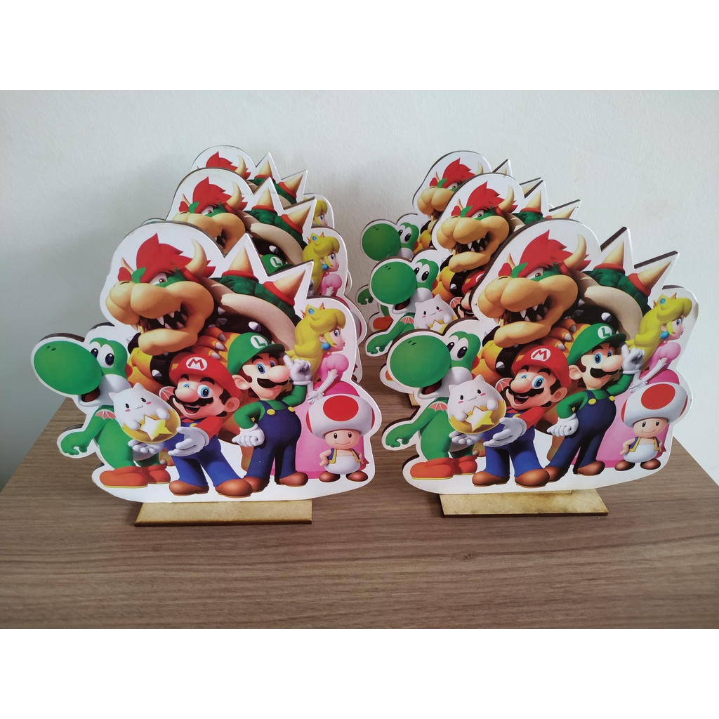 Display em MDF c/ 6 unidades 15 cm - MARIO BROS / SUPER MÁRIO | Shopee ...