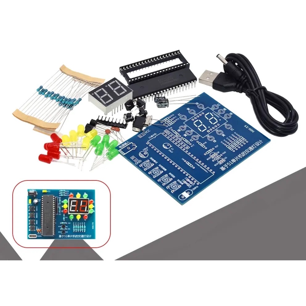 kit para montar semáforo digital com contador e led utilizando 8051 com contador | Shopee Brasil