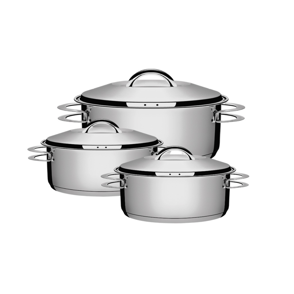 Jogo Panelas Solar 3 Peças Tramontina Aço Inox 20, 24 e 28Cm | Shopee ...