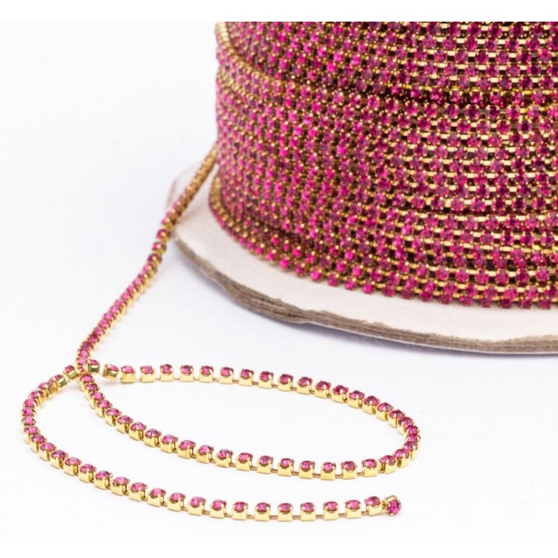 Corrente de Strass Rosa escuro (Pink/Fucsia) | Shopee Brasil