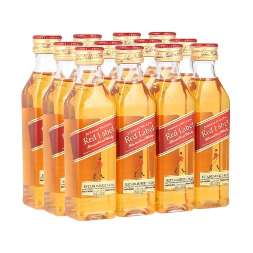 Miniatura Whisky Johnnie Walker Red Label 50ml 12 Unidades | Shopee Brasil