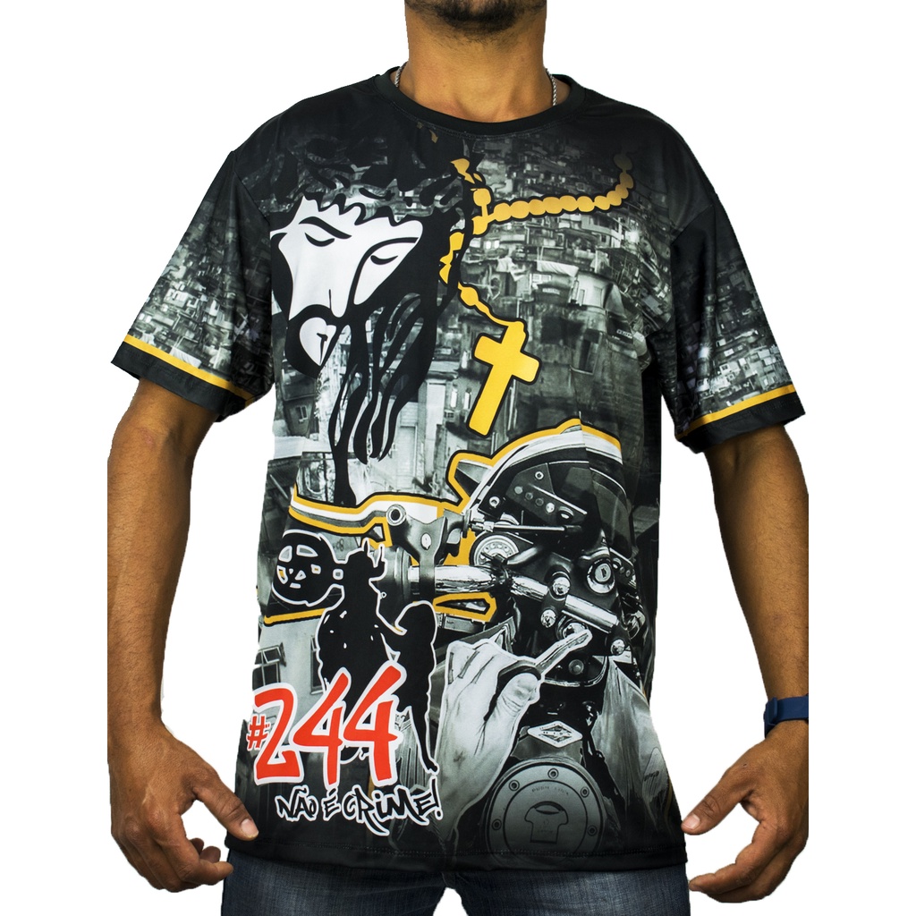 Camisa Moto Cabo Enrolado 244 Favela Grau Não é Crime | Shopee Brasil