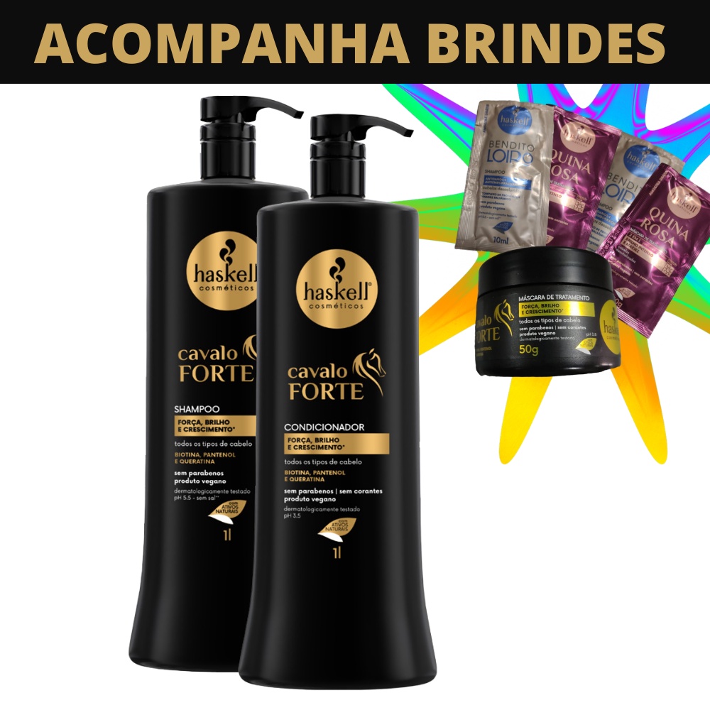 Kit Haskell Cavalo Forte Shampoo E Condicionador 1l | Shopee Brasil