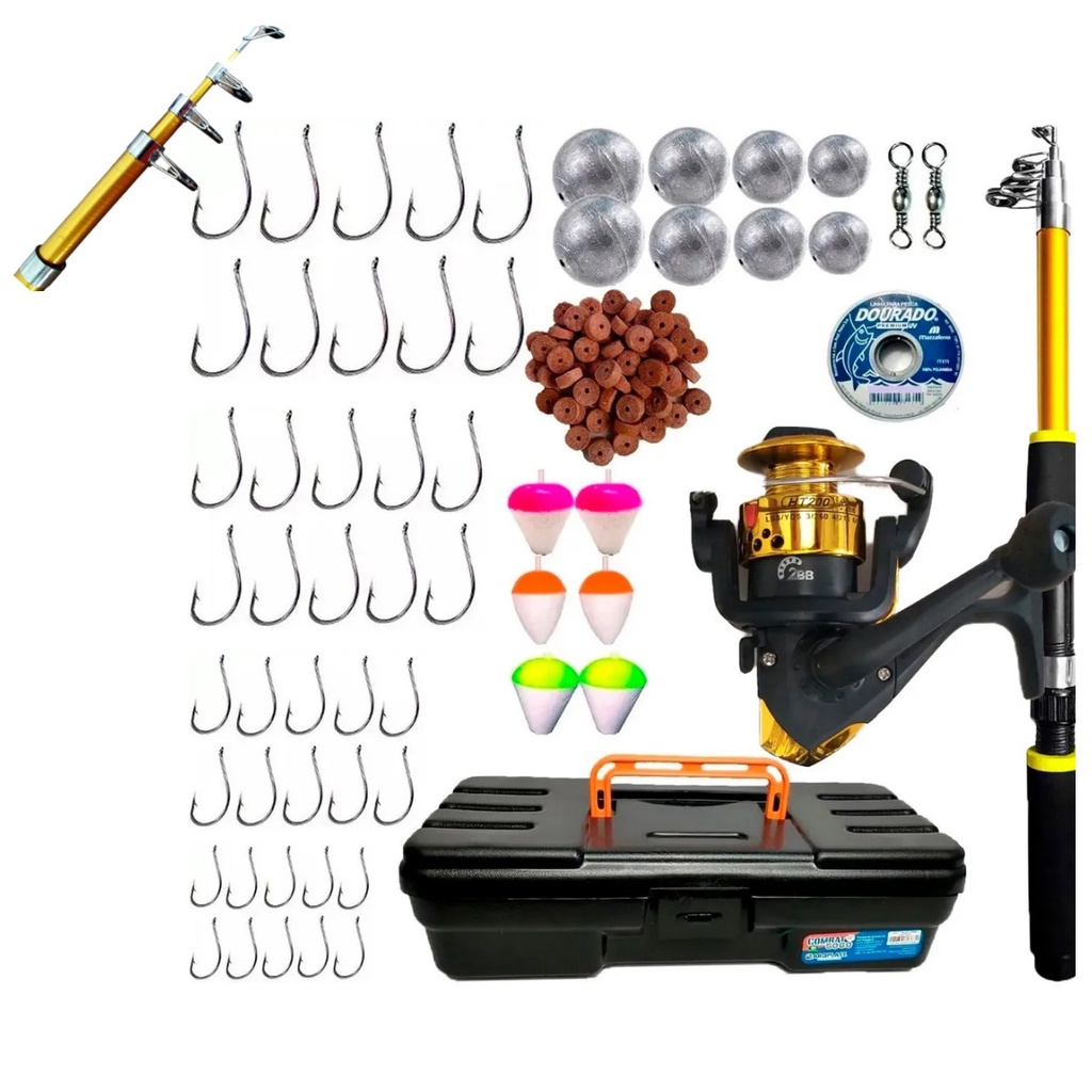 Vara De Pesca Completa 6kg Com Molinete Linha + Barato | Shopee Brasil
