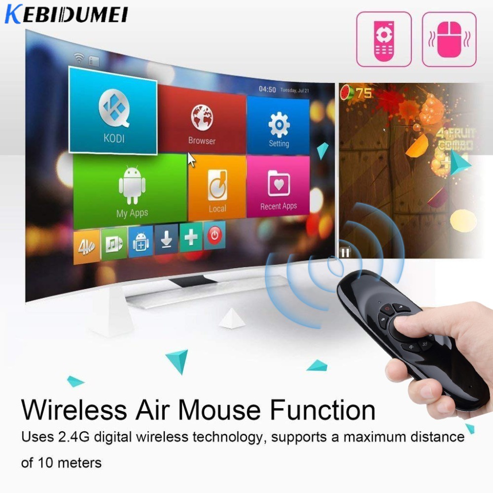 Mini Teclado Controle Air Mouse S/fio 2.4 Wireles Smart Tv - Escorrega ...