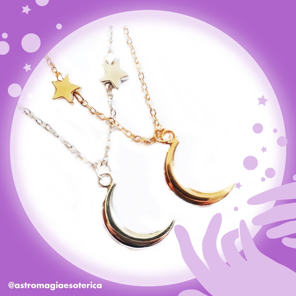 Colar Meia Lua e Estrela | Shopee Brasil