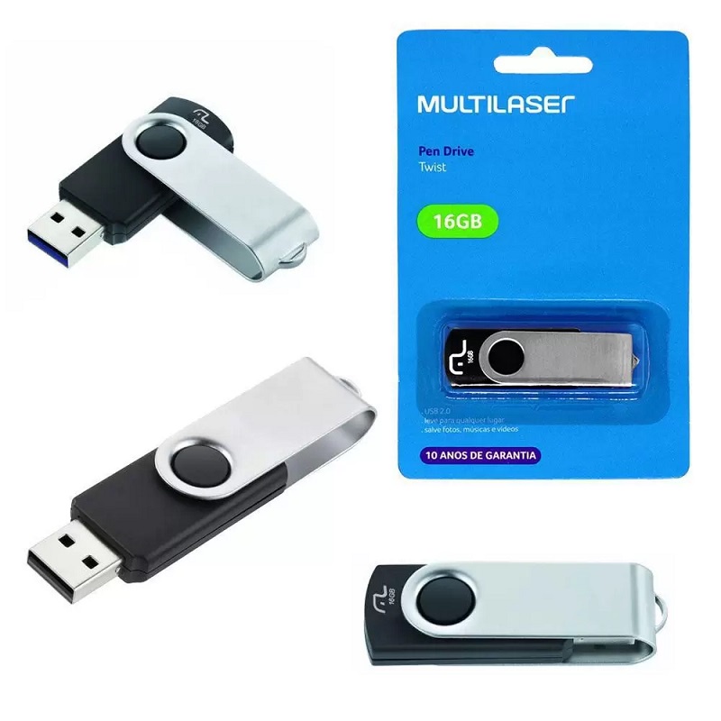 Kit 10 Pen drive 16gb Multilaser Twist PD588 Original Atacado | Shopee ...