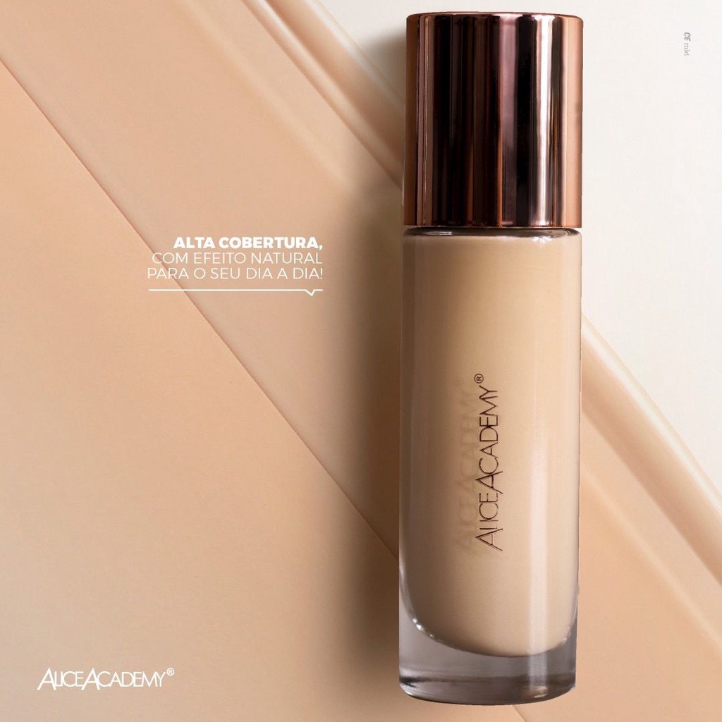 Base Alice Academy de alta cobertura Matte 33ml | Shopee Brasil