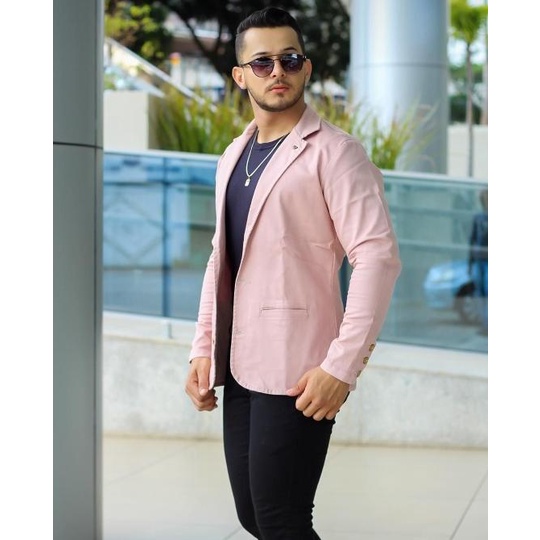 Blazer Slim Rosa Seco Pronta Entrega Parcelamento Sem Juros | Shopee Brasil