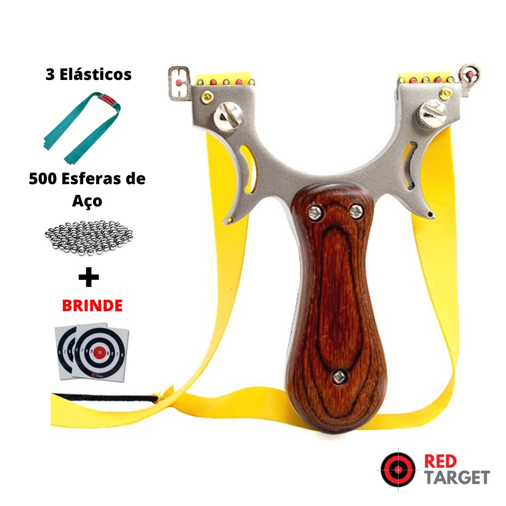 Estilingue Badoque Profissional com mira Laser e Nível - Escorrega o Preço