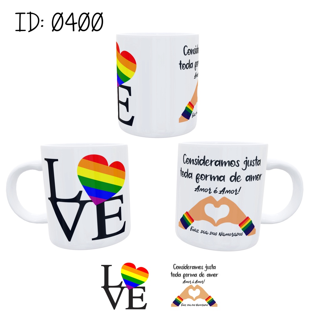 Caneca Toda Forma de Amor Namorados Casal Par Couple LGBT LGBTQIA+ Love ...