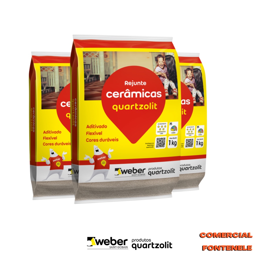 Rejunte Cerâmicas 1kg - Cores - QUARTZOLIT | Shopee Brasil