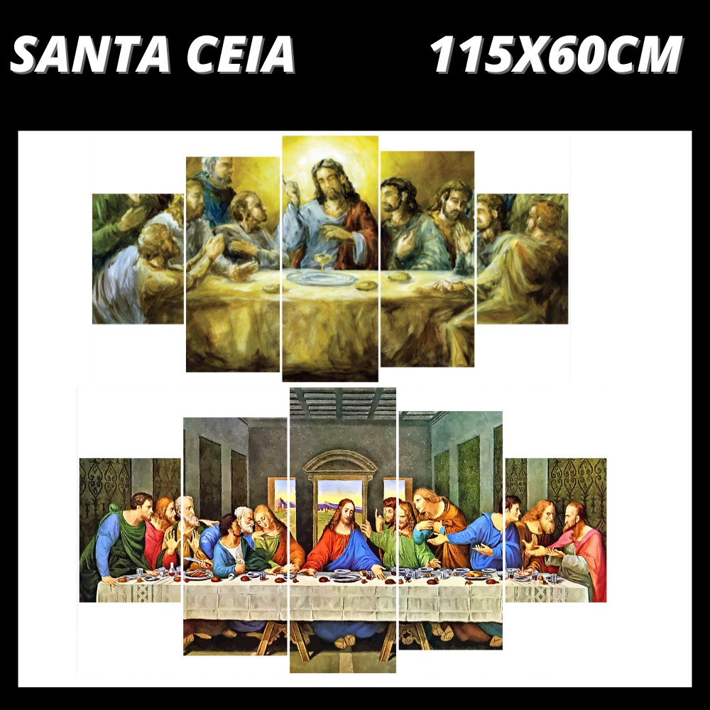 Quadro Mosaico Decorativo Santa Ceia 115x60cm | Shopee Brasil
