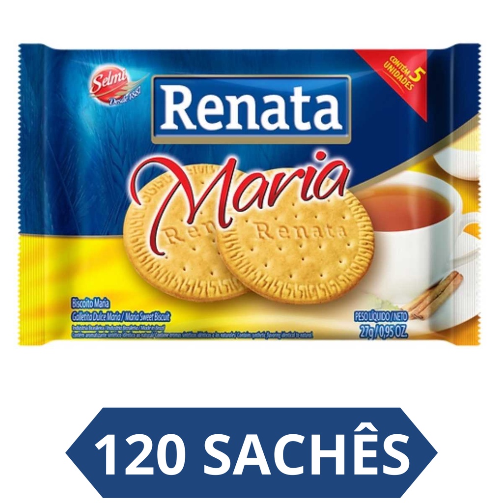 Biscoito Maria Renata Caixa Com 120 Sachês | Shopee Brasil