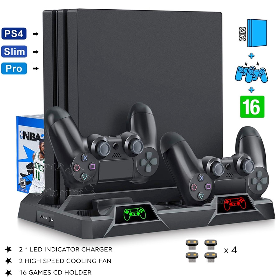 PS4/PS4 Pro Slim Console Suporte Vertical 2 Dock De Carregamento ...
