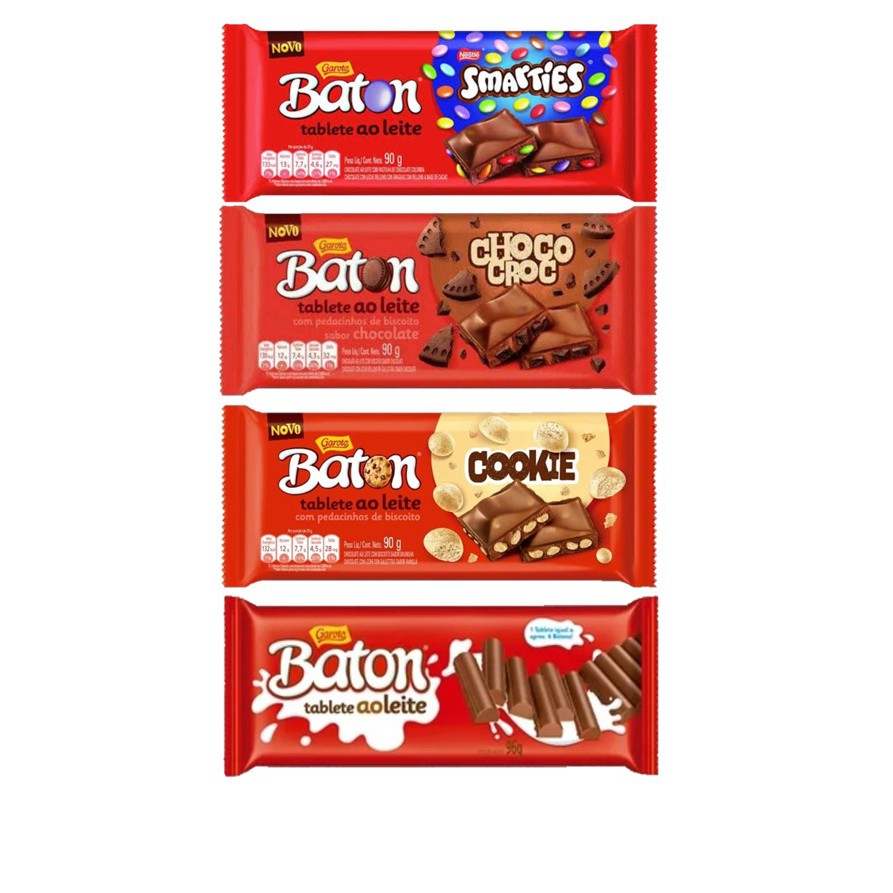 Barra de Chocolate Batom Tablete 90g - Garoto | Shopee Brasil