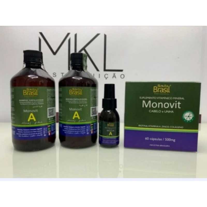 Kit Monovit-A Tratamento completo para queda de cabelos. Shampoo ...