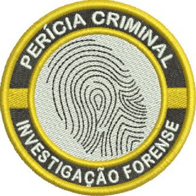Patch Aplique Bordado Termocolante símbolo profissão Perícia Criminal ...