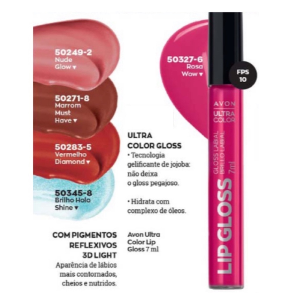 Gloss Labial Avon Ultra Color LIP GLOSS - 7ml (ESCOLHA O SEU) | Shopee Brasil