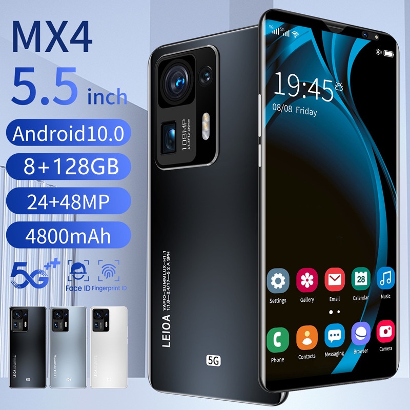 2022 Novo Smartphone MX4 5,5 Polegadas 8GB RAM 128GB ROM Celular ...