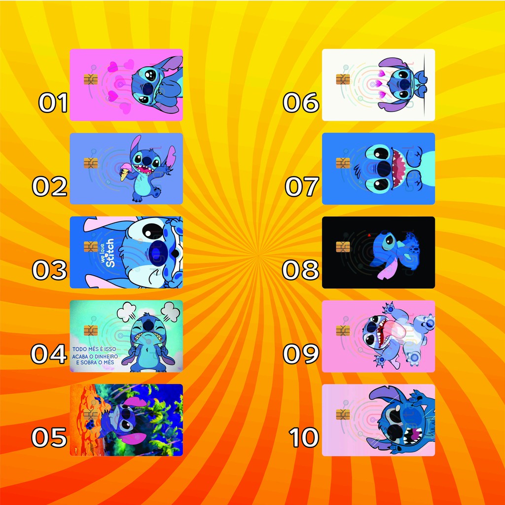 Adesivo Para Cartão de Crédito E Debito Skin Película Stitch - Desconto ...