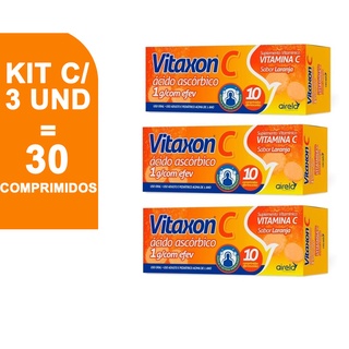 Vitamina C 1g Kit C/3 unidades- Vitaxon C/10 Comprimidos efervescentes ...