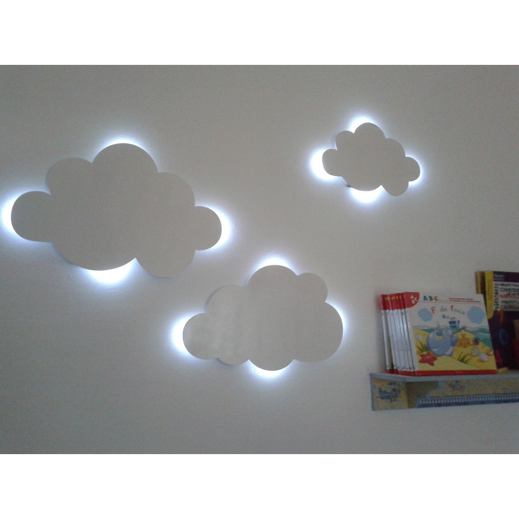 Kit com 3 Luminárias Infantil Nuvens LED Branco Frio PMG | Shopee Brasil