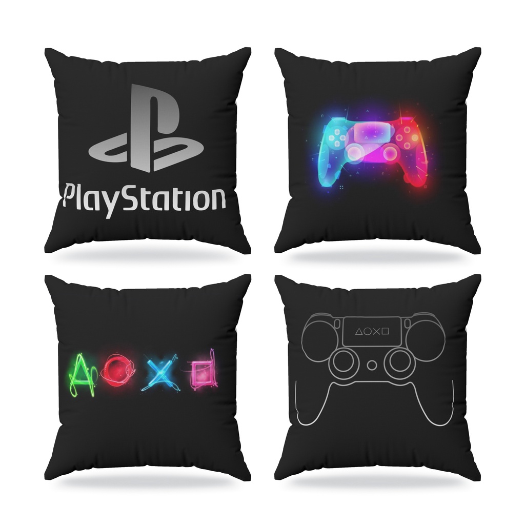Kit 4 Capas almofada 40x40 PS Jogos video game gamer decoração quarto ...