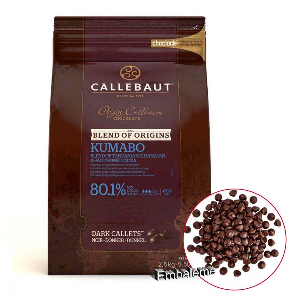 Chocolate Callebaut Amargo Kumabo 80,1% 2.5kg BARRY CALLEBAUT | Shopee ...