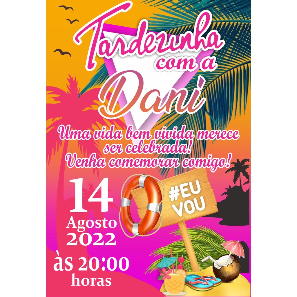 Convite De Tardezinha Modelos Incríveis Online - Silueta