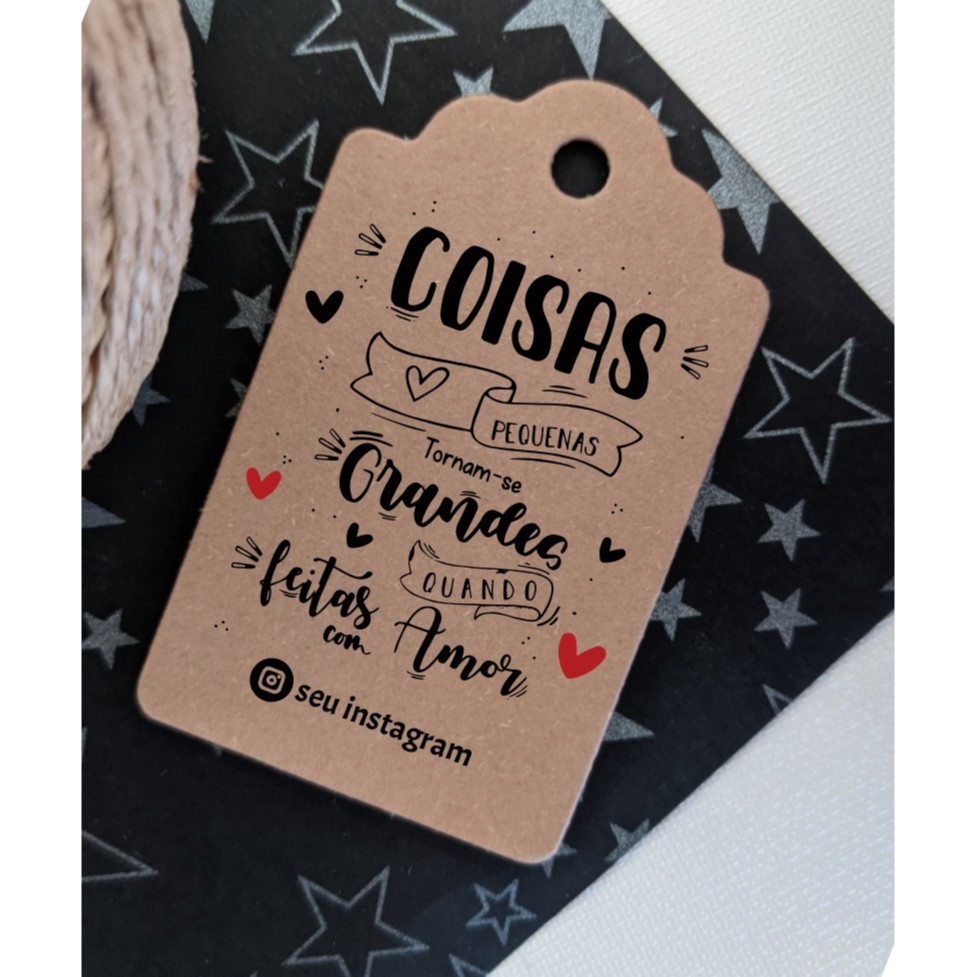 Tag Frase Personalizada - Kraft 115 Unidades 4x6,5 cm | Shopee Brasil