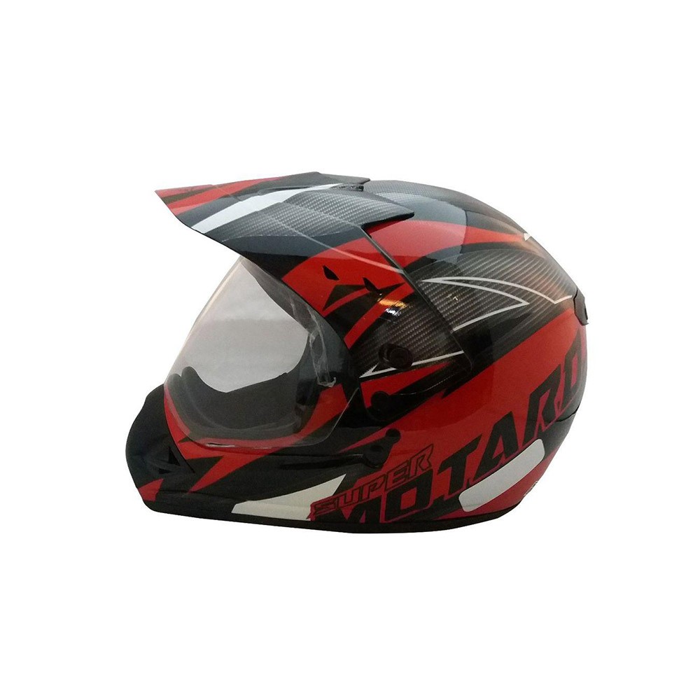 Capacete Cross Trilha Ebf Super Motard Iron Vermelho | Shopee Brasil
