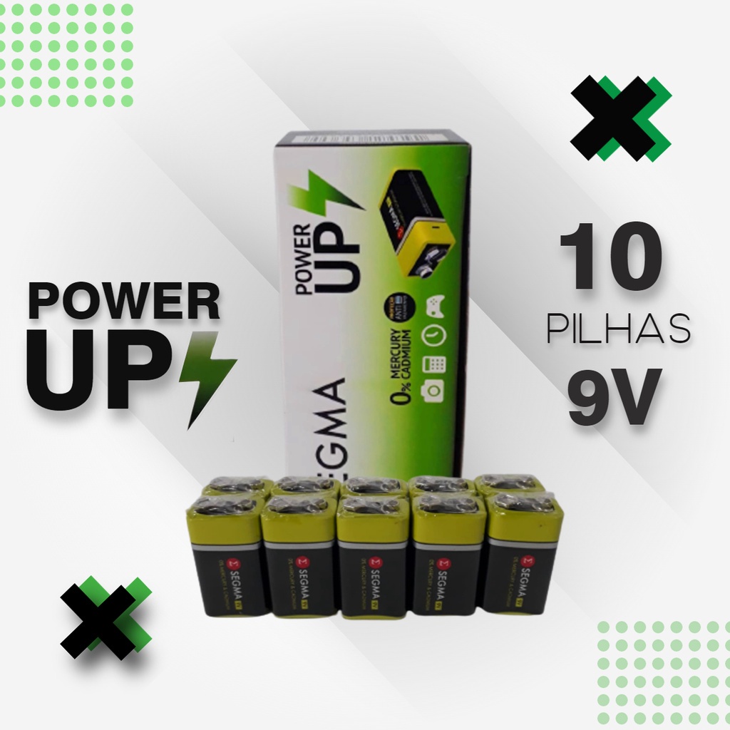 Pilha Bateria 9v Caixa C/ 10 Unidades Durável Revenda Segma | Shopee Brasil