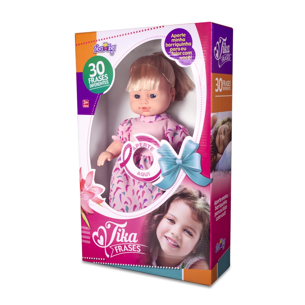 Boneca Tika Frases - Nova Toys - Boneca Que Fala 30 Frases - Desconto ...