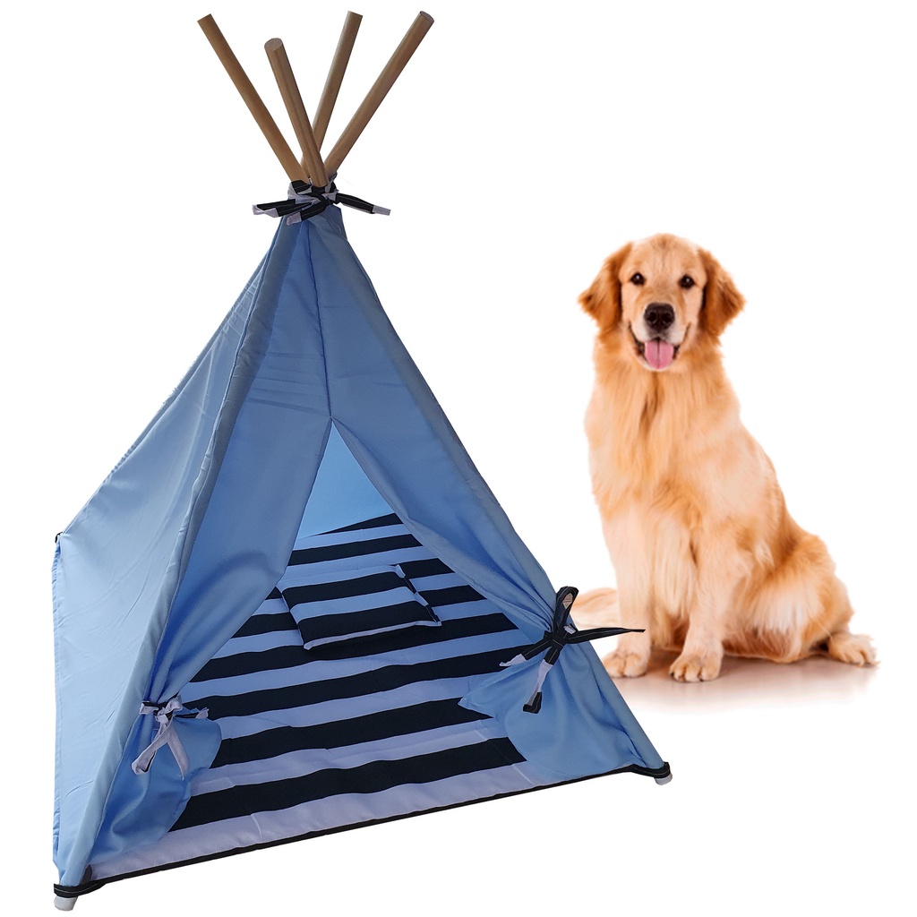 Caminha Cabana Pet Toca Oca Tenda Cama Cachorro Cão Grande G Azul ...