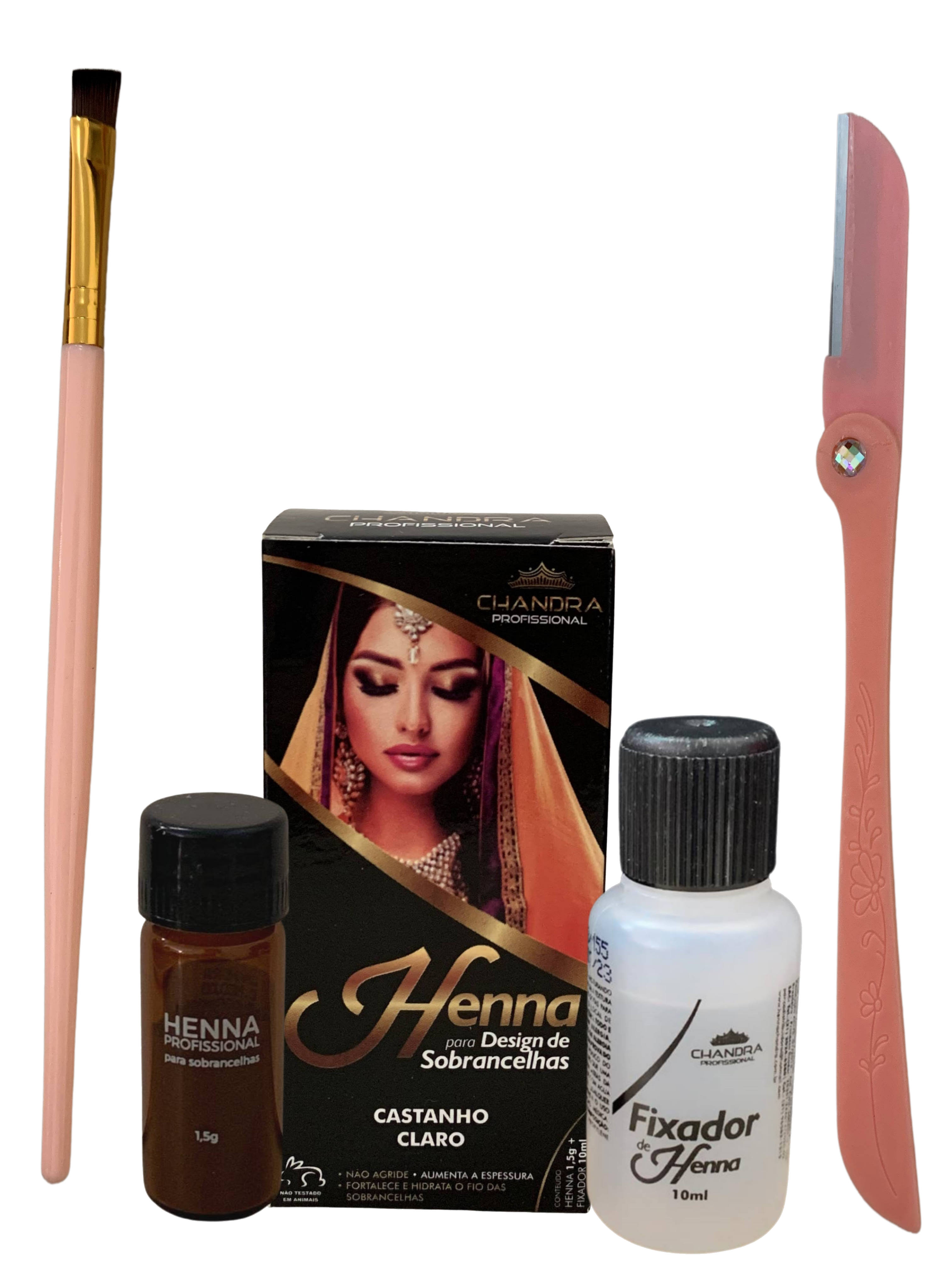 Kit sobrancelha profissional Henna Rena Designer pelo e pele Chandra ...