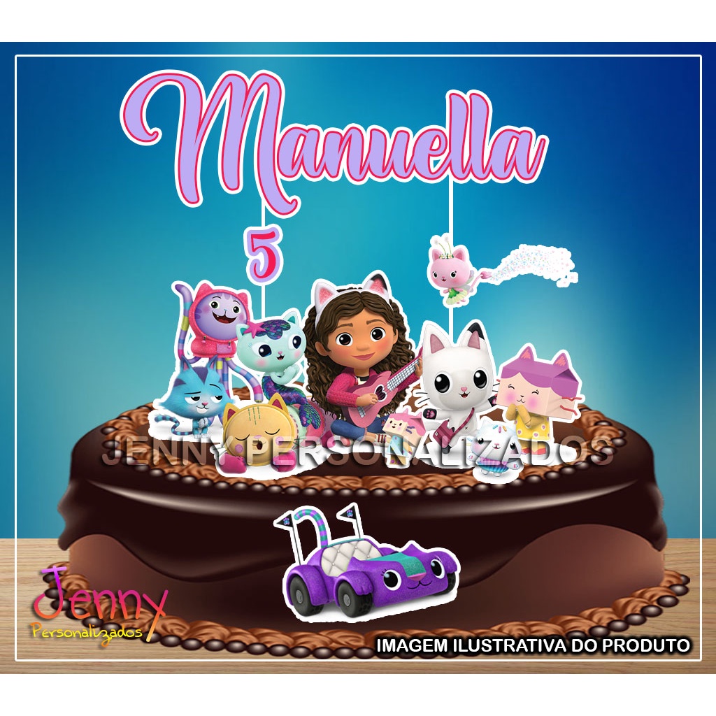 Topo Topper de Bolo Gabby's Dollhouse - A Casa Mágica da Gabbys ...