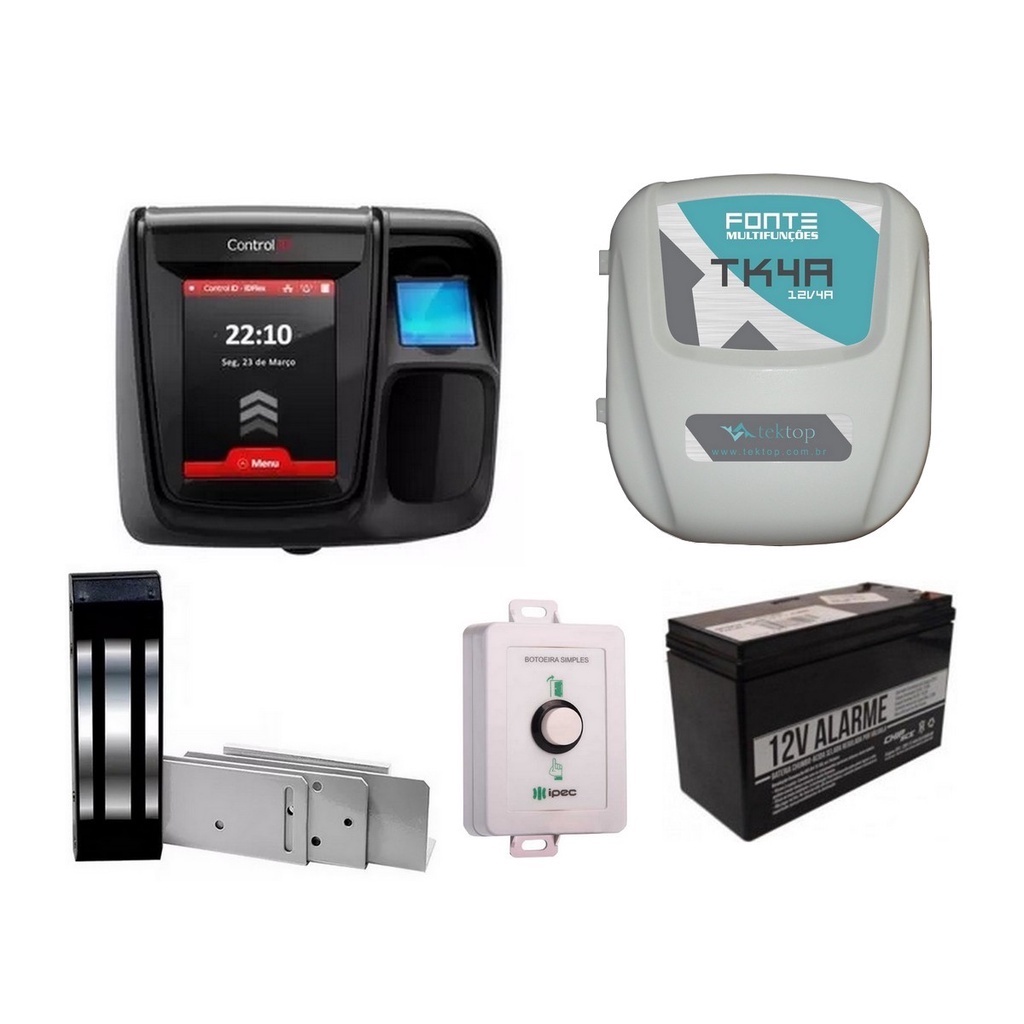 Kit Acesso Biometrico P/ Porta De Correr Fechadura Intelbras | Shopee ...