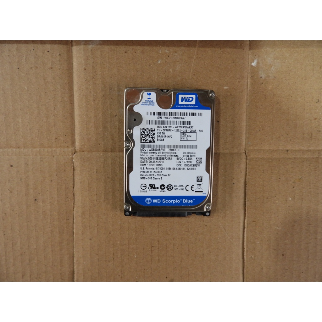 Hd Notebook Wd Scorpio Blue 500GB - Wx71e91dwka7 - Perfeito - Saúde 100 ...