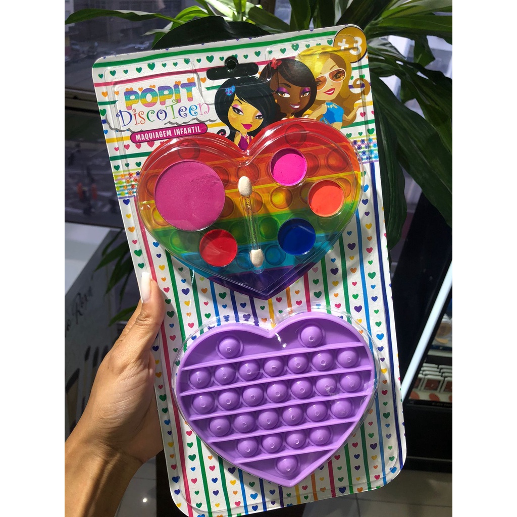 Kit Maquiagem infantil + Pop it | Shopee Brasil