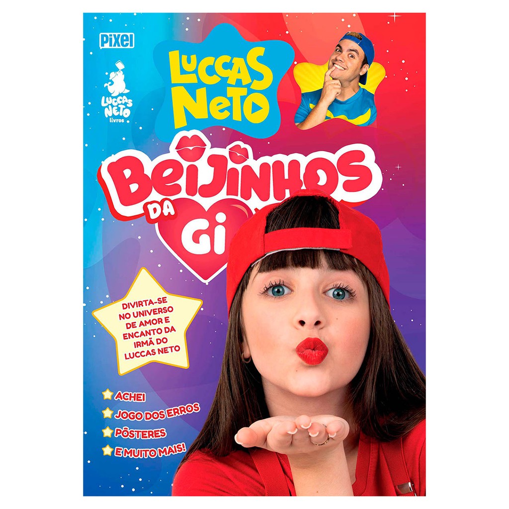 Livrão Beijinhos da Gi - Atividades Colorir | Luccas Neto | Shopee Brasil