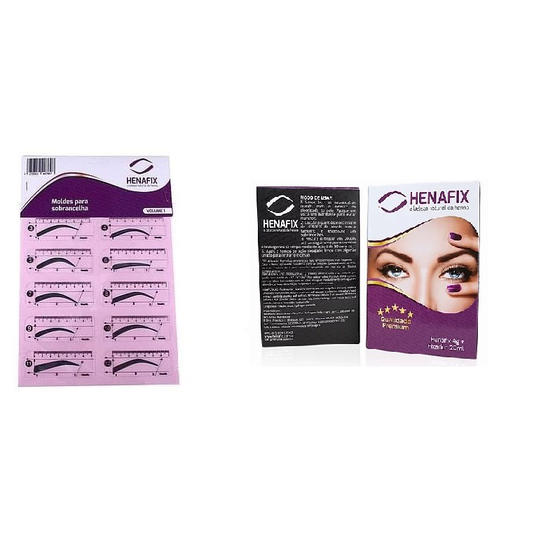 Rena Henna + 24 Moldes Sobrancelha Marrom Claro Henna Rena | Shopee Brasil