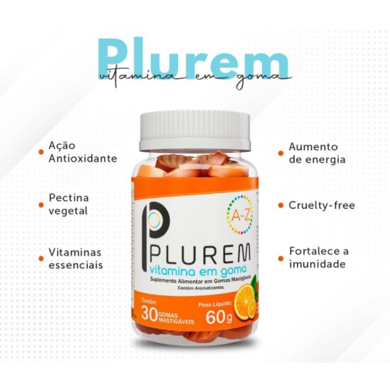 Plurem Vitamina em Gomas - Multivitamínico - 30 Gomas | Shopee Brasil